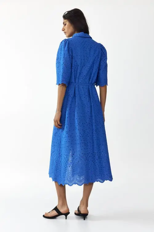 H&m Broderie Anglaise Cotton Shirt Dress