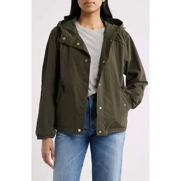 Brooklyn Industries Hooded Jacket With Snap Closure