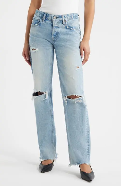 Moussy Vintage Odessa Ripped Ankle Straight Leg Jeans