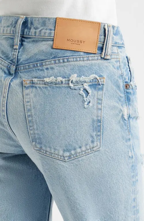 Moussy Vintage Odessa Ripped Ankle Straight Leg Jeans