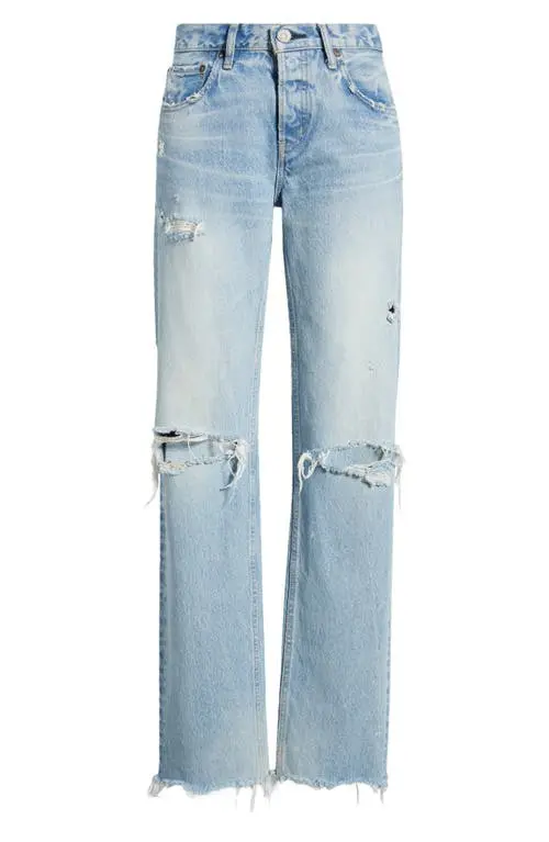 Moussy Vintage Odessa Ripped Ankle Straight Leg Jeans
