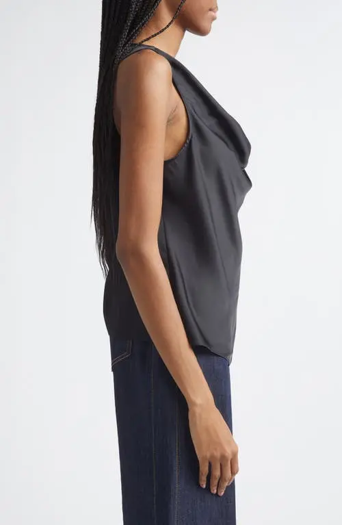 Cinq À Sept Elora Satin Draped Cowl Neck Sleeveless Top