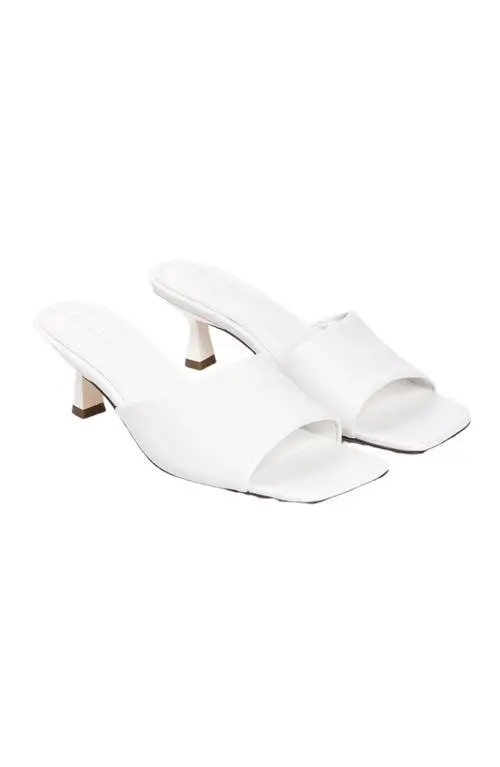 Sandro Metallic Leather Heeled Mules - White