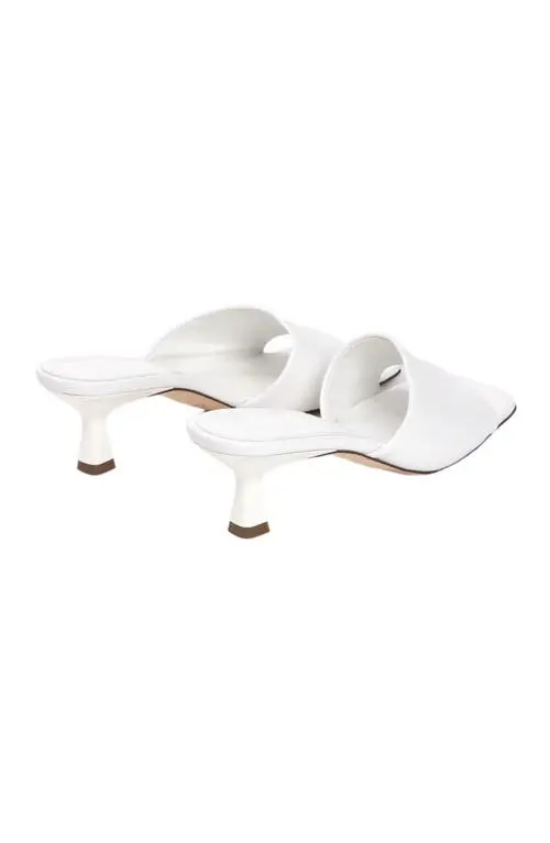 Sandro Metallic Leather Heeled Mules - White