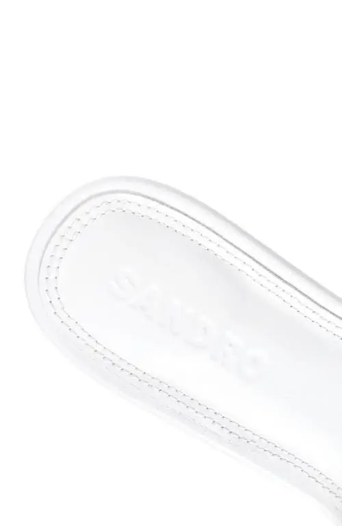 Sandro Metallic Leather Heeled Mules - White