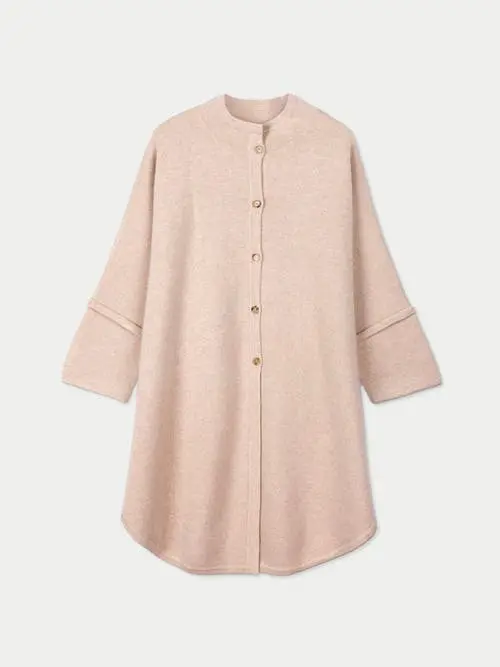 Gobi Cashmere Button-front Poncho