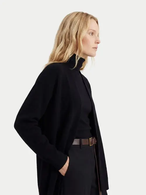 Gobi Cashmere Open-front Cardigan With Batwing Sleeves