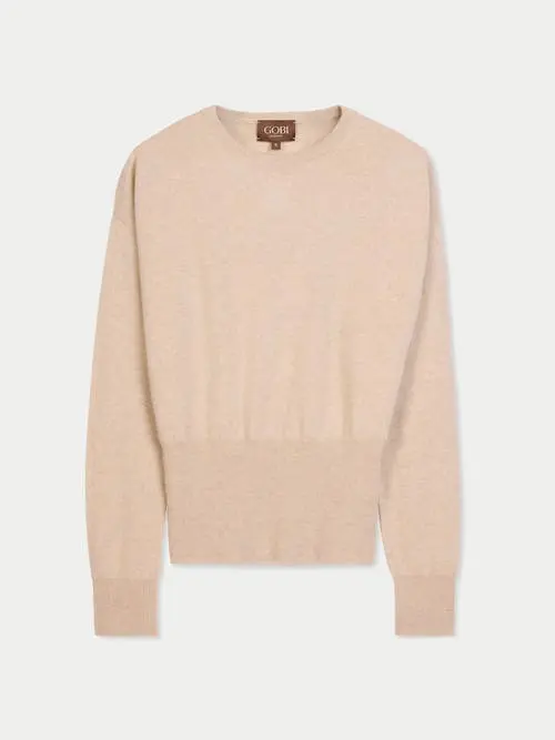 Gobi Cashmere Cinched-waist Sweater - Beige