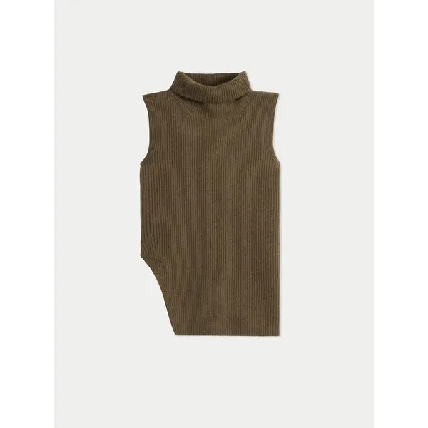 Gobi Cashmere Sleeveless High Neck Knitted Vest