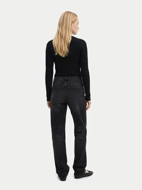 Gobi Cashmere Ribbed Two-way Zip Cardigan - Black