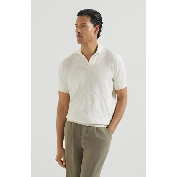Brunello Cucinelli Lightweight Knit Polo - White