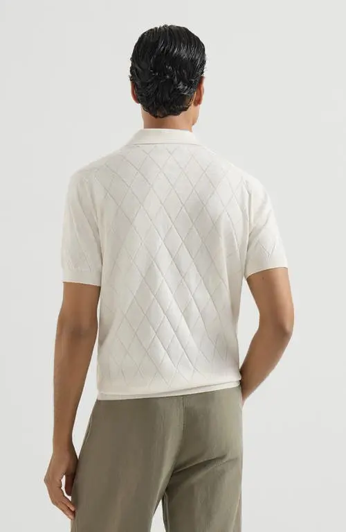 Brunello Cucinelli Lightweight Knit Polo - White