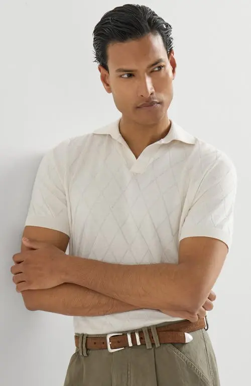 Brunello Cucinelli Lightweight Knit Polo - White