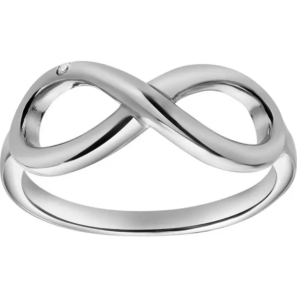 LUVMYJEWELRY Rielle Sterling Silver Diamond Infinity Ring - 925 Sterling Silver