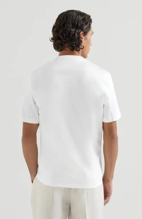 Brunello Cucinelli Cotton Jersey T-shirt With Piping - White