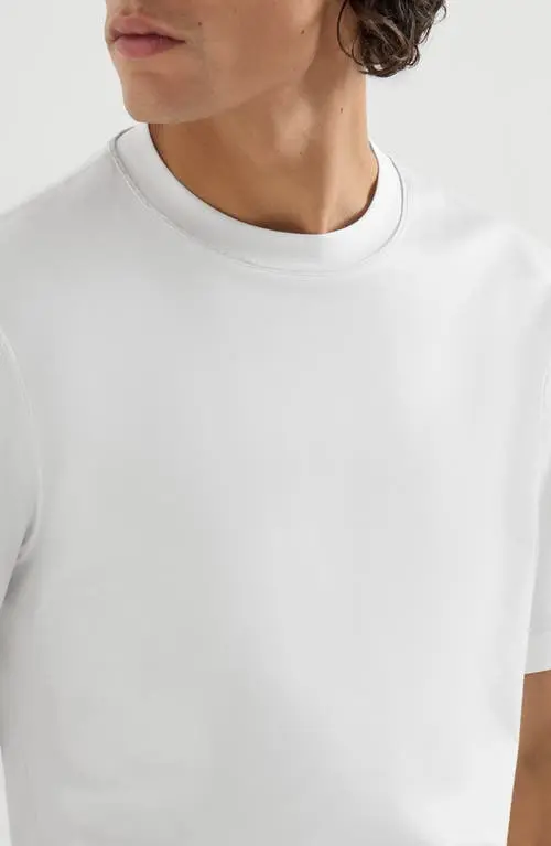 Brunello Cucinelli Cotton Jersey T-shirt With Piping - White