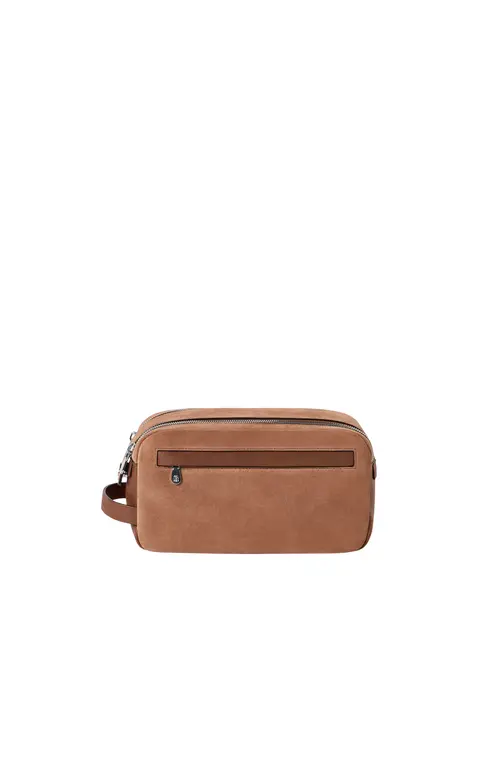 Brunello Cucinelli Suede And Buffalo Leather Beauty Case - Tobacco