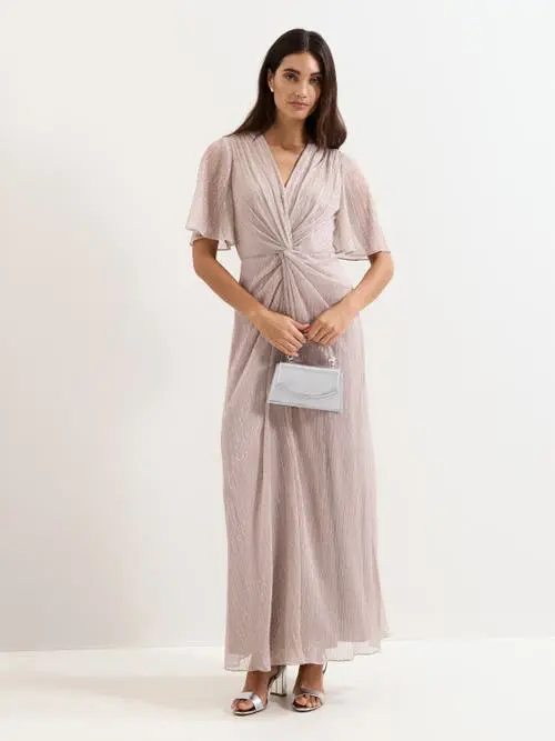 PHASE EIGHT Dorinda Maxi Dress With Twist Front And Flutter Sleeves