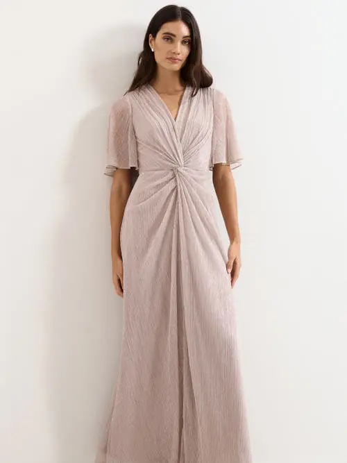 PHASE EIGHT Dorinda Maxi Dress With Twist Front And Flutter Sleeves