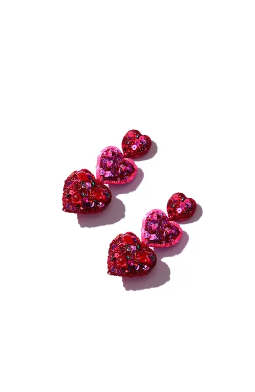 SIMITRI Dil Earrings Beaded Heart Dangle Earrings