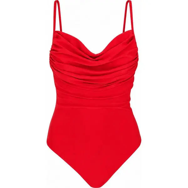 BRUNNA.CO Manta Sculpting Plunge One-piece Recycled Swimsuit - Red