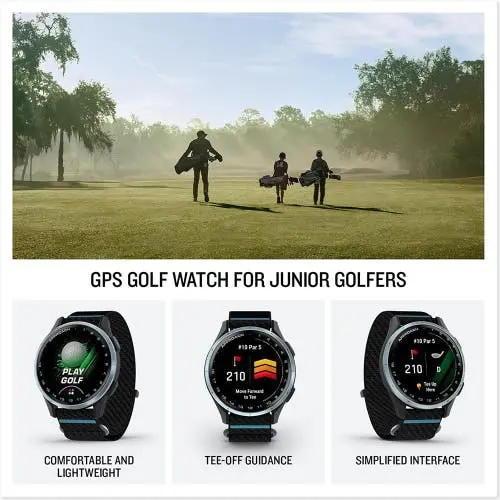 GARMIN Approach J1 Junior Golf Gps Smartwatch With Aluminum Bezel And Fabric Band