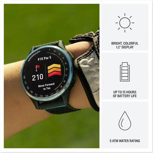 GARMIN Approach J1 Junior Golf Gps Smartwatch With Aluminum Bezel And Fabric Band