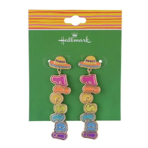 HALLMARK Enamel Fiesta Linear Drop Earrings