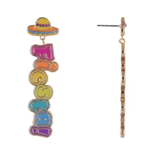 HALLMARK Enamel Fiesta Linear Drop Earrings