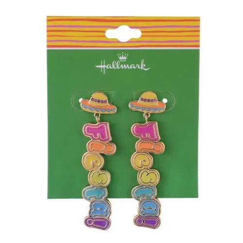 HALLMARK Enamel Fiesta Linear Drop Earrings