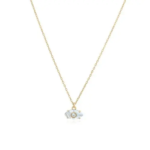THE LOVERY FINE JEWELRY Gold-plated Sterling Silver Evil Eye Necklace - Mother Of Pearl