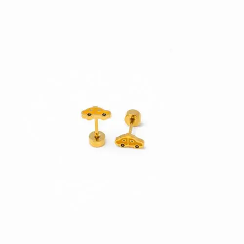 PIP POP Taxi Stud Earrings - Yellow