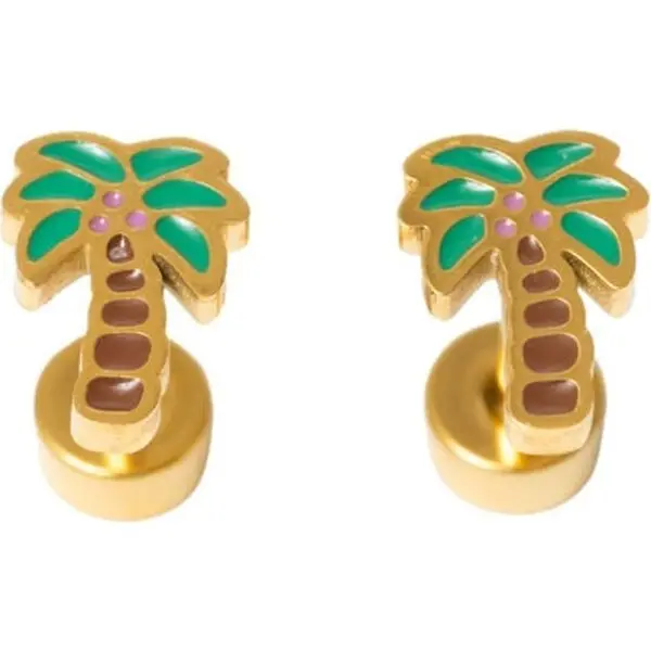 PIP POP Palm Tree Stud Earrings - Green