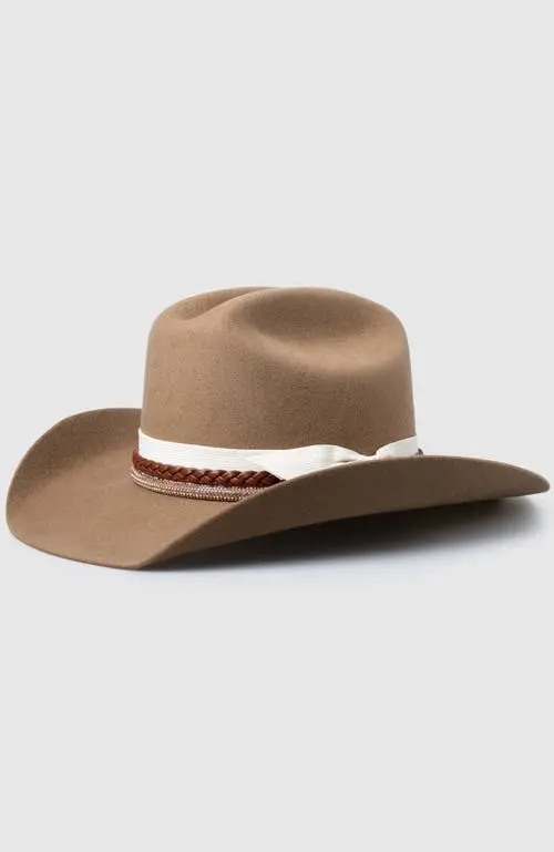 MANELA Canyon Belle Premier Wool Felt Cowboy Hat - Khaki