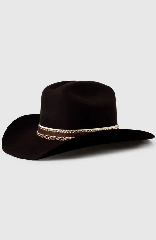MANELA Wool Felt Cowboy Hat - Dark Brown