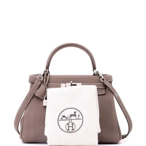 Hermès Kelly Handbag Togo With Palladium Hardware 28 - Grey