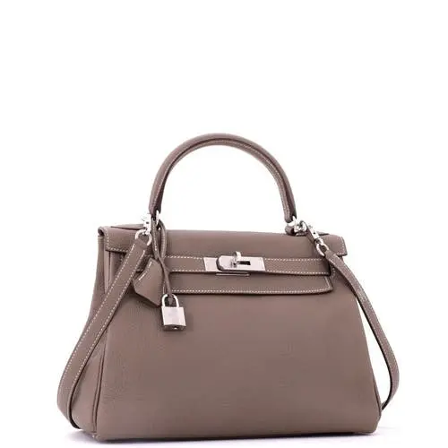 Hermès Kelly Handbag Togo With Palladium Hardware 28 - Grey