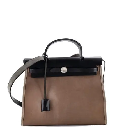 Hermès Herbag Zip Leather And Toile 31