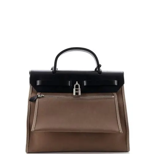 Hermès Herbag Zip Leather And Toile 31