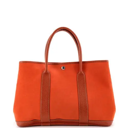 Hermès Garden Party Tote Toile And Leather 36 - Orange