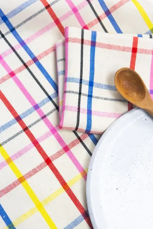 ARCHIVE NEW YORK Vera Plaid Handwoven Cotton Table Runner