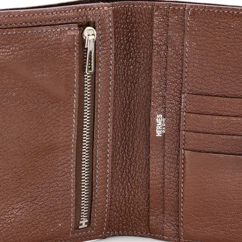 Hermès Bearn Wallet Tadelakt Compact - Brown