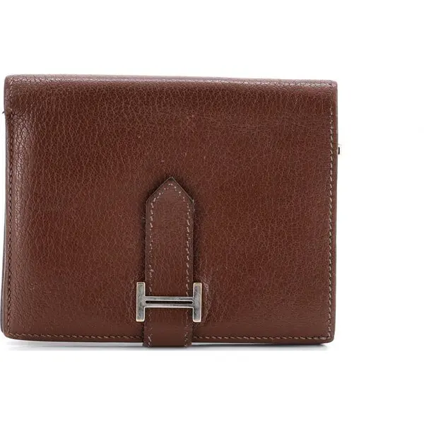 Hermès Bearn Wallet Tadelakt Compact - Marron Fonce