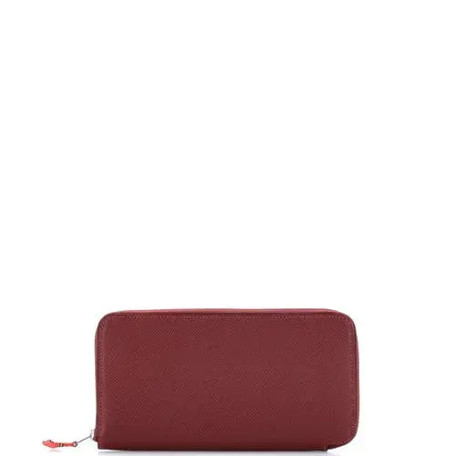 Hermès Azap Zip Around Wallet Silk'in Epsom Long - Red