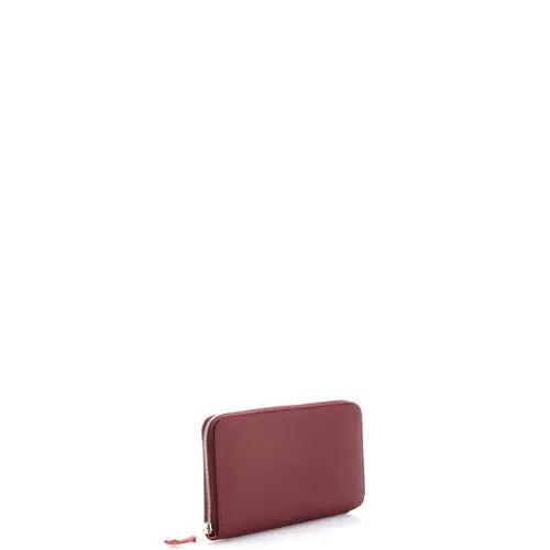 Hermès Azap Zip Around Wallet Silk'in Epsom Long - Red