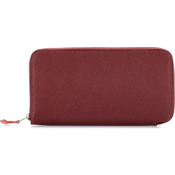 Hermès Azap Zip Around Wallet Silk'in Epsom Long - Rouge H