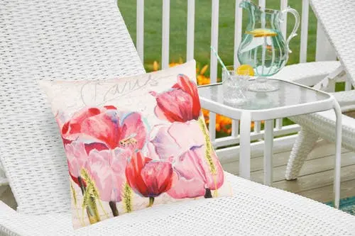 C&F HOME Tulips Garden "paris" Indoor/outdoor Accent Pillow 18" X 18