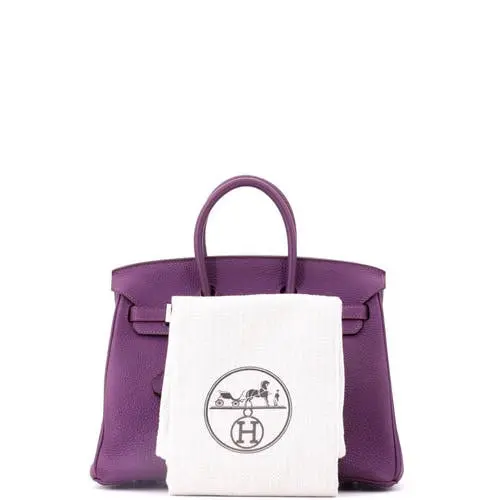Hermès Birkin Handbag Purple Togo With Palladium Hardware 25 - Anemone