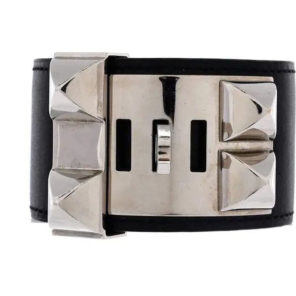 Hermès Collier De Chien Bracelet Leather - Black