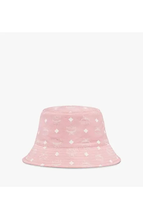 Mcm Reversible Visetos Monogram Bucket Hat - Soft Pink